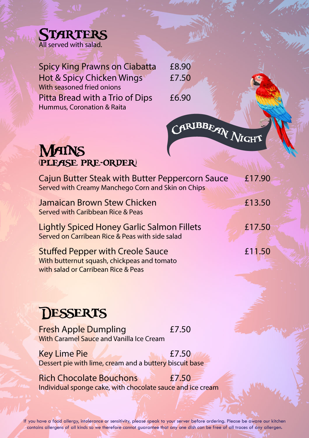 Caribbean Night | Picnic Cafe Bistro